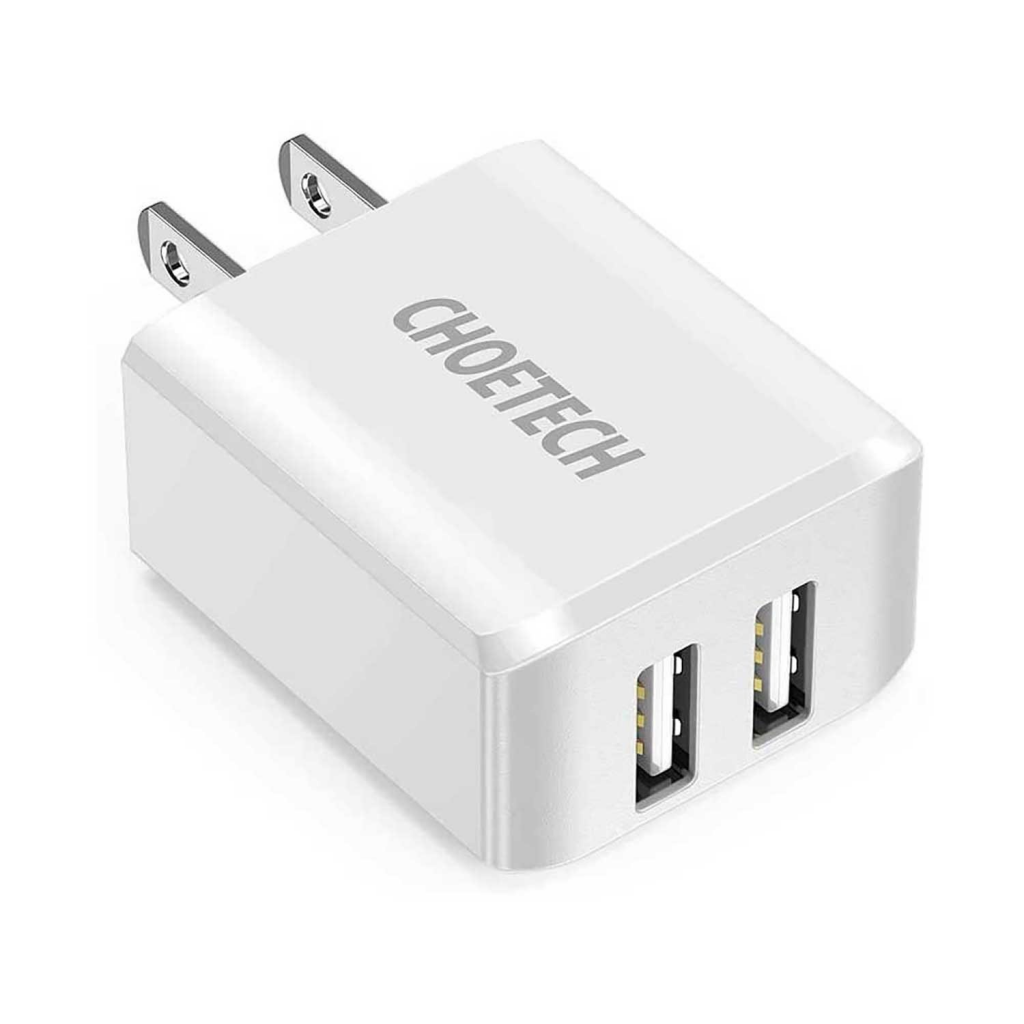 Cargador AC CHOETECH 2 x USB-A 2Amp Universal (SIN CABLE) Blanco - City ...