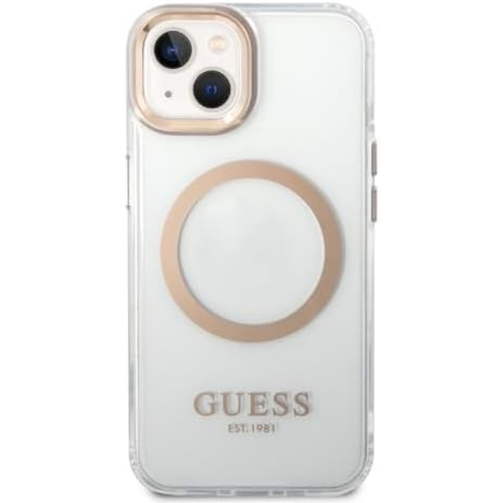 GUESS HC MAGSAFE METAL OUTLINE GOLD IPhone 14 - City Covers, protección ...